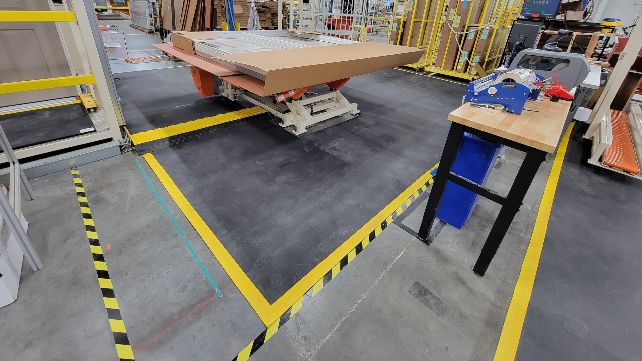 100-1 Series Anti-Fatigue Mat, 4' Wide, Yellow Border | AcroMat